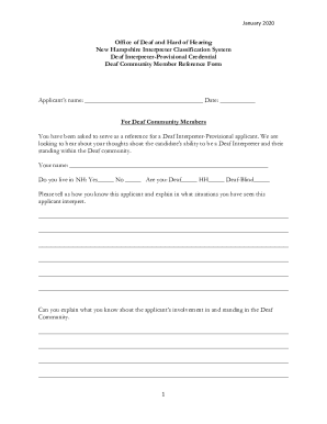 Fillable Online Deaf Community Member Reference Form Fax Email Print ...