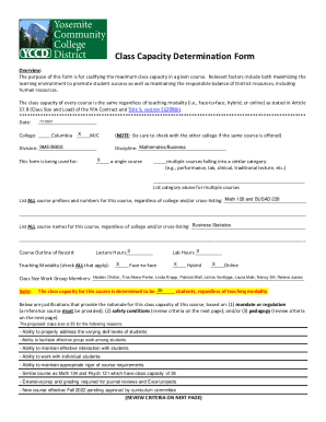 Fillable Online dev.mjc.edugovernancecurriculumClass Capacity ...