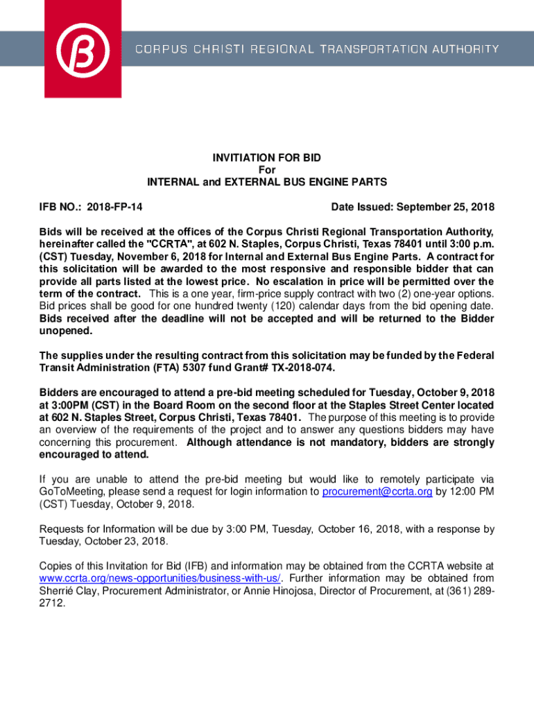 Fillable Online METROPOLITAN TRANSIT AUTHORITY INVITATION FOR BIDS FOR ...