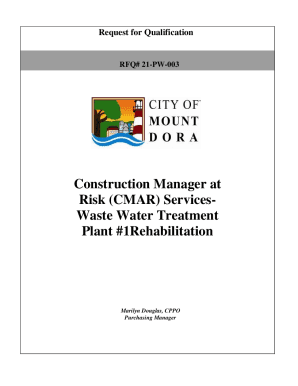 Fillable Online Request for Qualifications (RFQ) For Construction Manager at Risk ... Fax Email ...