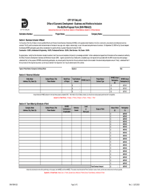 Fillable Online Business and Workforce Inclusion Pre-Bid/Pre-Proposal ...