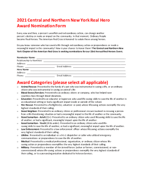 Fillable Online Award Nomination FormCarnegie Hero Fund Commission Fax ...
