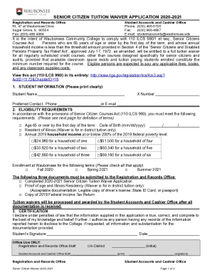 Fillable Online WCC-Senior-Waiver-Application-Form-2020-2021 Fax Email ...
