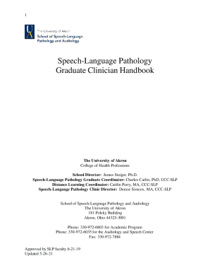 Fillable Online Speech-Language Pathology Graduate Clinician ...