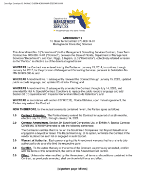 Fillable Online AMENDMENT 3 - Florida Fax Email Print - pdfFiller