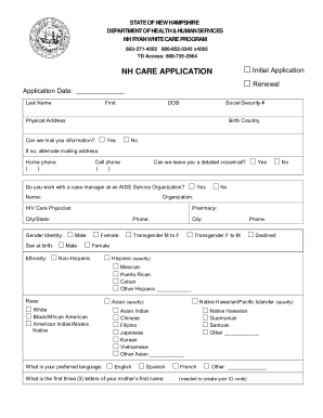 Fillable Online nh care application Fax Email Print - pdfFiller