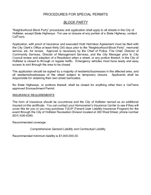 Fillable Online hollister ca Neighborhood Block Party Permit ...