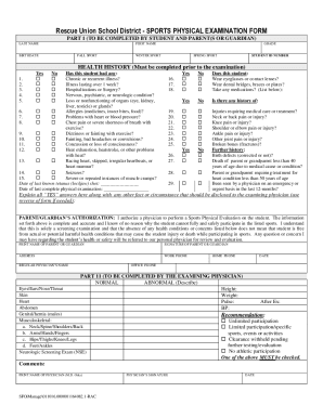 Fillable Online Printable Sports Physical Form - Fill Out and Sign ...