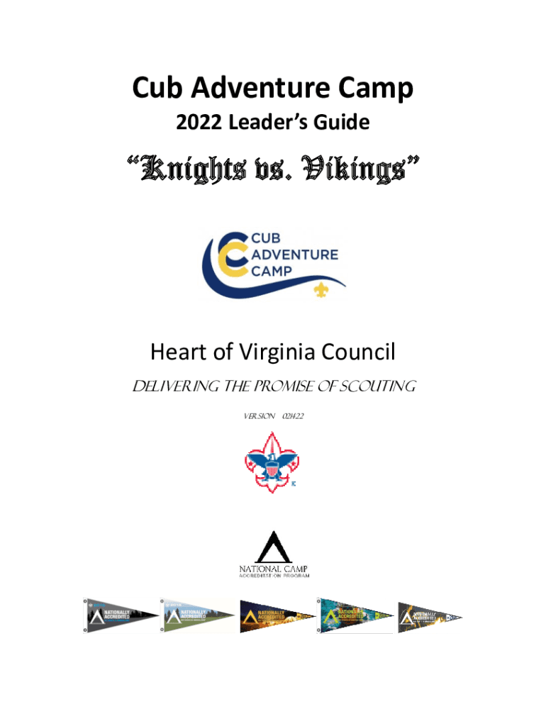 Fillable Online Welcome to Cub Adventure Camp! - Cub Adventure Camp Fax ...