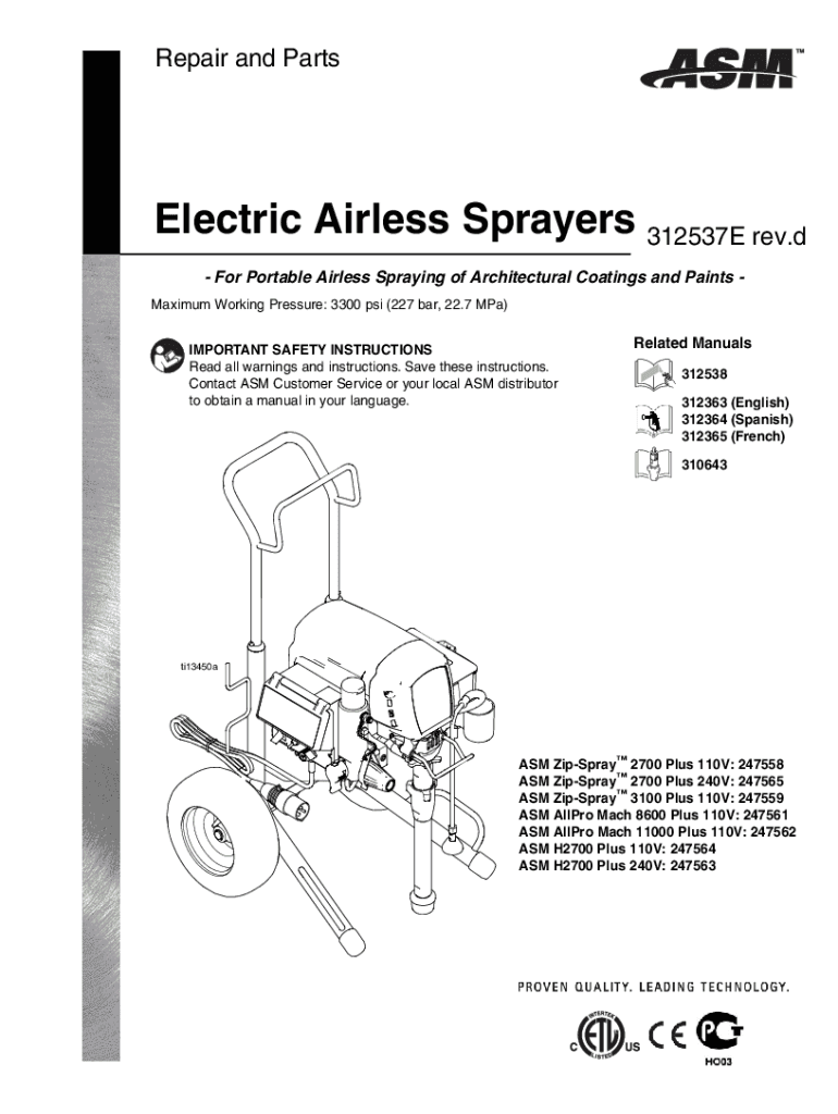 Fillable Online Airless Paint Sprayer Repair Service - HCC Airless Repair Fax Email Print ...