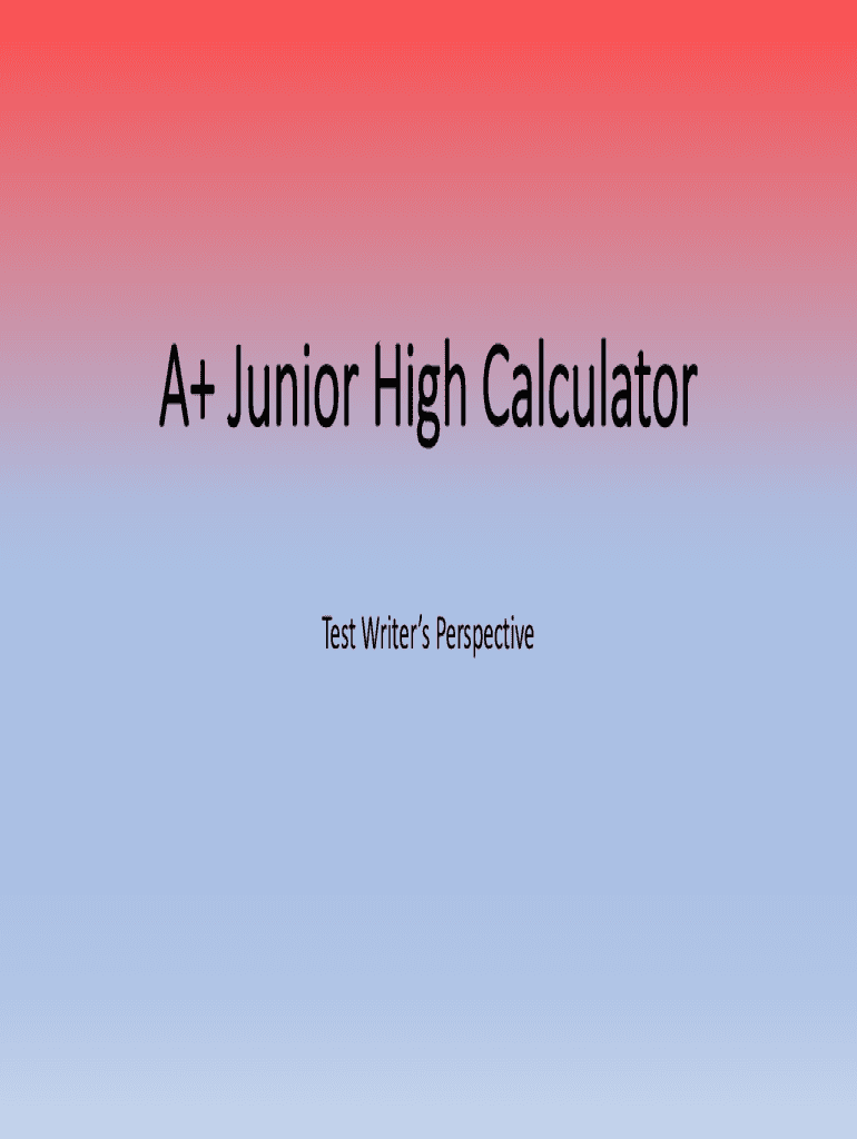 Fillable Online A+ Junior High Number Sense - University ...