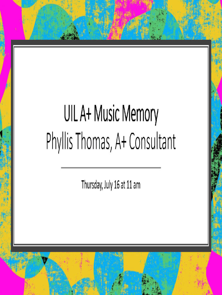 Fillable Online Mighty Music Memory - OverviewMighty Music Memory ...