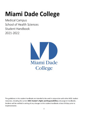 Fillable Online Miami Dade College Medical Campus School of Health ...
