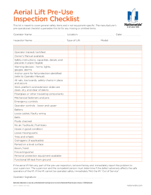 Fillable Online Aerial Lift Inspection Forms, Templates ...