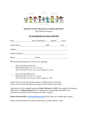 Fillable Online 2022-2023 Pre-K Application Lottery Form - Amazon AWS Fax Email Print - pdfFiller