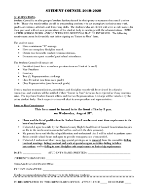 Fillable Online Student Council Positions & PurposeWhat is Student ...