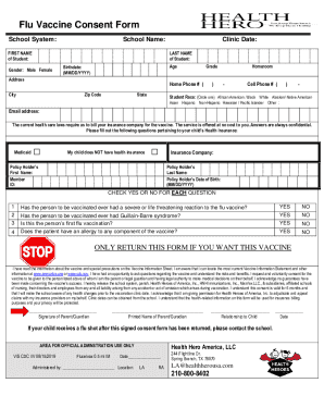 Fillable Online Flu Vaccine Consent Form - AWS Fax Email Print - pdfFiller