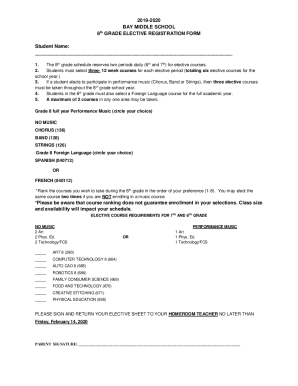 Fillable Online 8th Grade Electives Request Form - Chaboya Middle ...