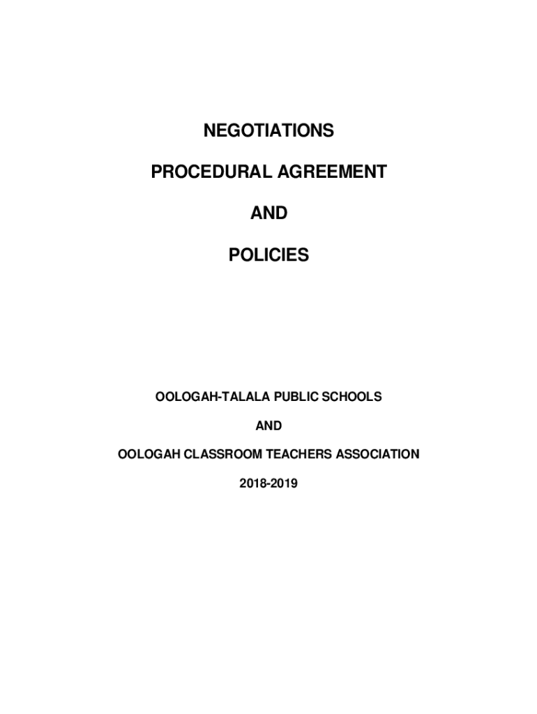 Fillable Online PROCEDURAL AGREEMENT FOR NEGOTIATIONS Sample Clauses ...