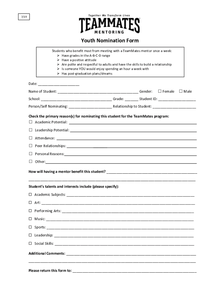 Fillable Online Sample Nomination Essay - Ross Way Staff Excellence ...