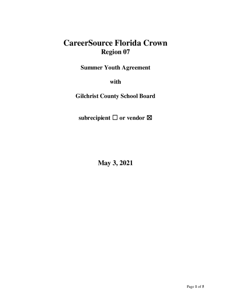 Fillable Online Summer Youth Program - CareerSource Central Florida Fax ...