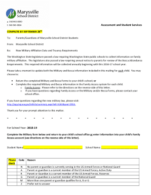 Fillable Online New Military Affiliation Data and Truancy Requirements ...