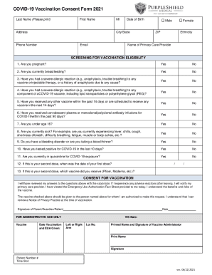 Fillable Online COVID-19 Vaccination Consent Form - Kansas State ...