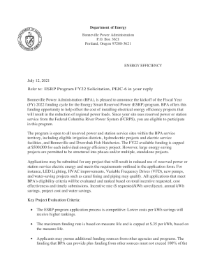 Fillable Online Bonneville Power Administration P.O. Box 3621 - energy ...