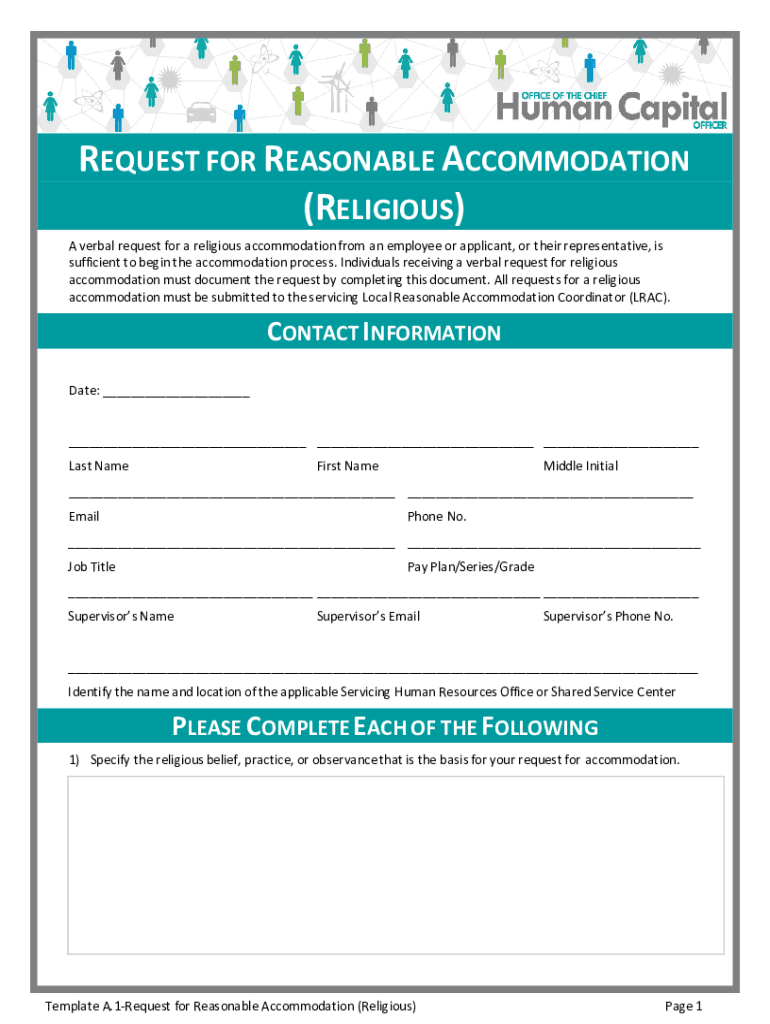 Fillable Online Disability and Religious AccommodationsU.S. Department of the Interior Fax Email ...