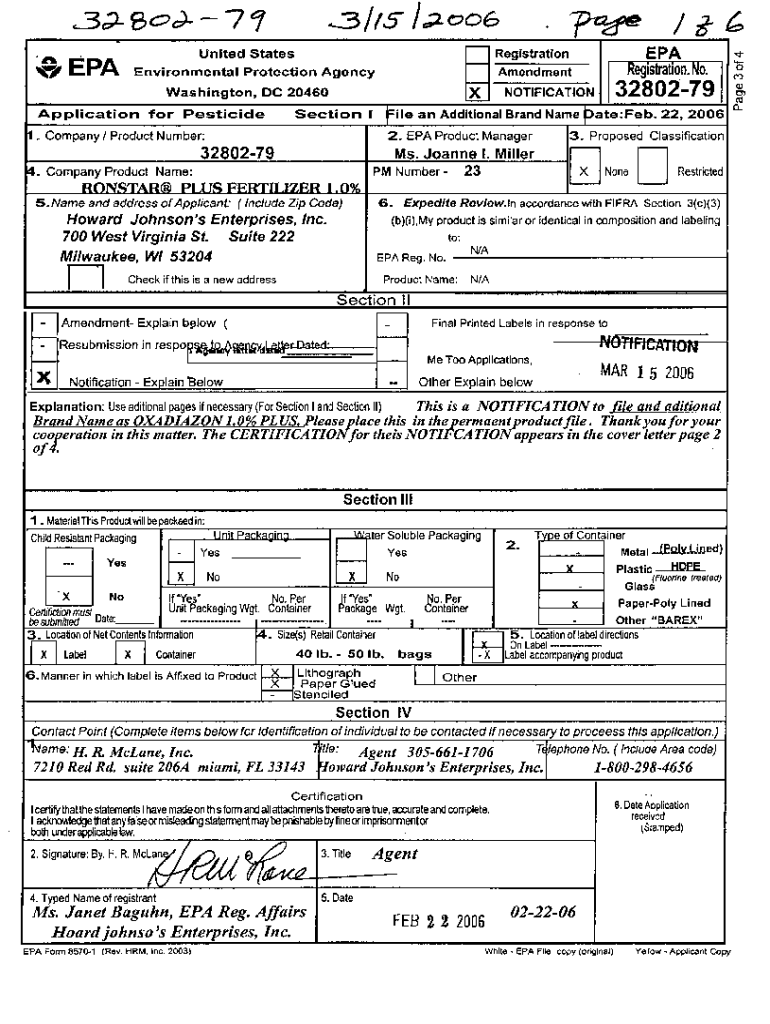 Fillable Online U.S. EPA, Pesticide Product Label, RONSTAR PLUS ...