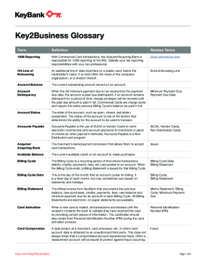 Fillable Online Glossary of Commercial Card and Payment Terms and Definitions - NAPCP Fax Email ...