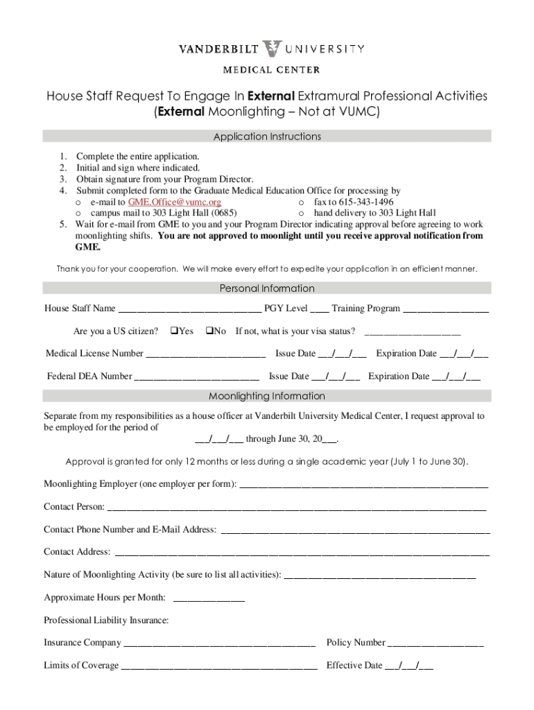 Fillable Online External Moonlighting Approval Request Form 2022-2023 ...
