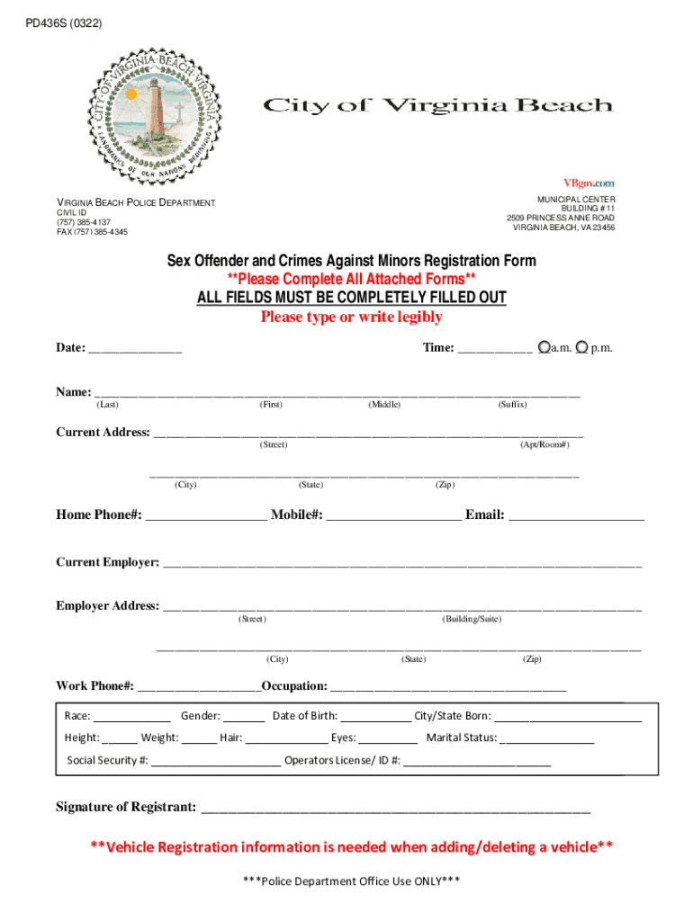 Fillable Online Virginia Beach Police Department, 2509 Princess Anne Rd, Virginia Beach ... Fax ...