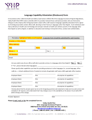 Fillable Online Language Capability Attestation (Disclosure) Form ...