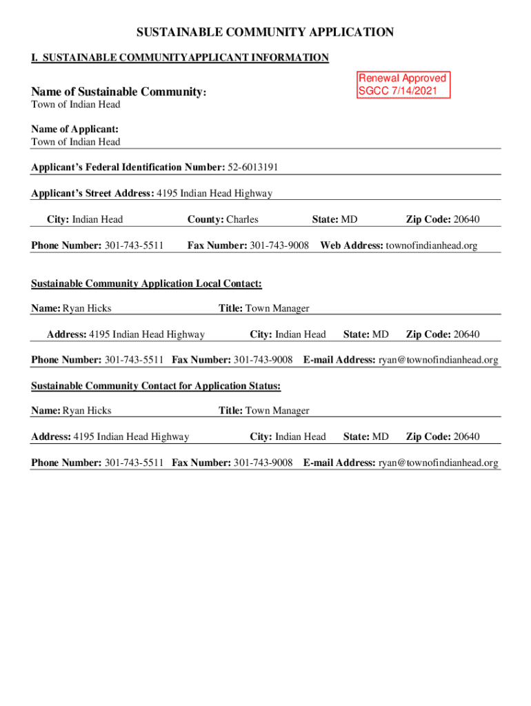 Fillable Online dhcd maryland sustainable community application - DHCD ...