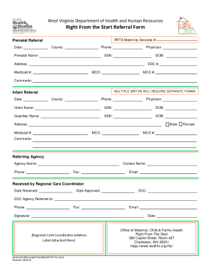 Fillable Online Referral Form - West Virginia Department of Health and Human Resources Fax Email ...