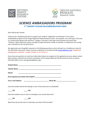 Fillable Online Science Ambassador FellowshipCDC Fax Email Print ...