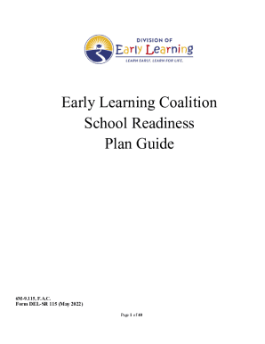 Fillable Online Form DEL-SR 115 Early Learning Coalition School ...