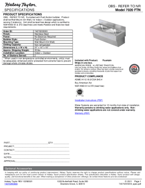 Fillable Online SPECIFICATIONS OBS - REFER TO NR Model 7020 FTN Fax Email Print - pdfFiller