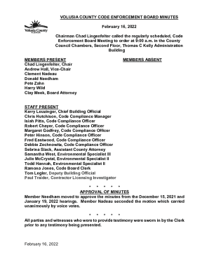 Fillable Online Code Enforcement Offices - Volusia County, FL ...