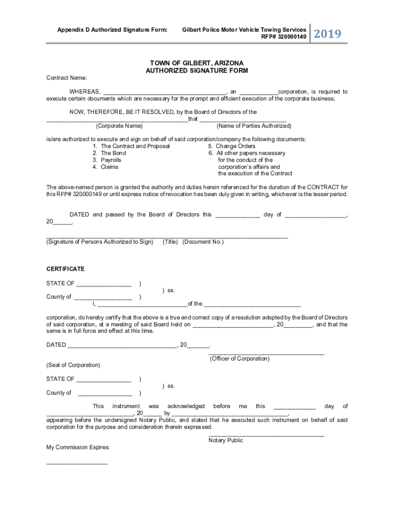 Fillable Online Gilbert Police Motor Vehicle Towing Services RFP ...