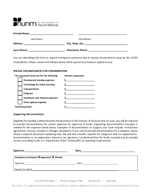 Fillable Online COVID 19 EMERGENCY ASSITANCE APPLICATION Fax Email ...