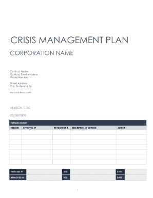 Fillable Online CRISIS MANAGEMENT PLAYBOOK TEMPLATE - Smartsheet Fax ...