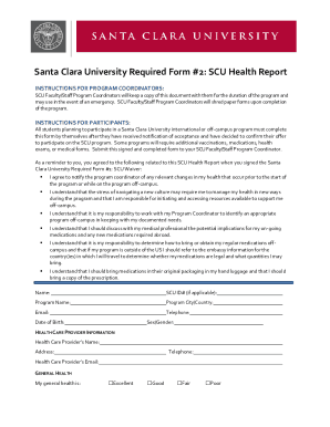 Fillable Online Health Forms - Center for Student Involvement - Santa ...