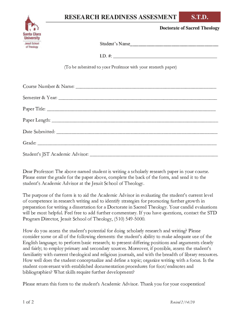 Fillable Online Feb-2020-FILLABLE-STD-Research-Readiness-Assessment.pdf ...