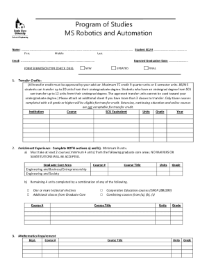 Fillable Online Master of Science (MS) in Robotics - College of ...