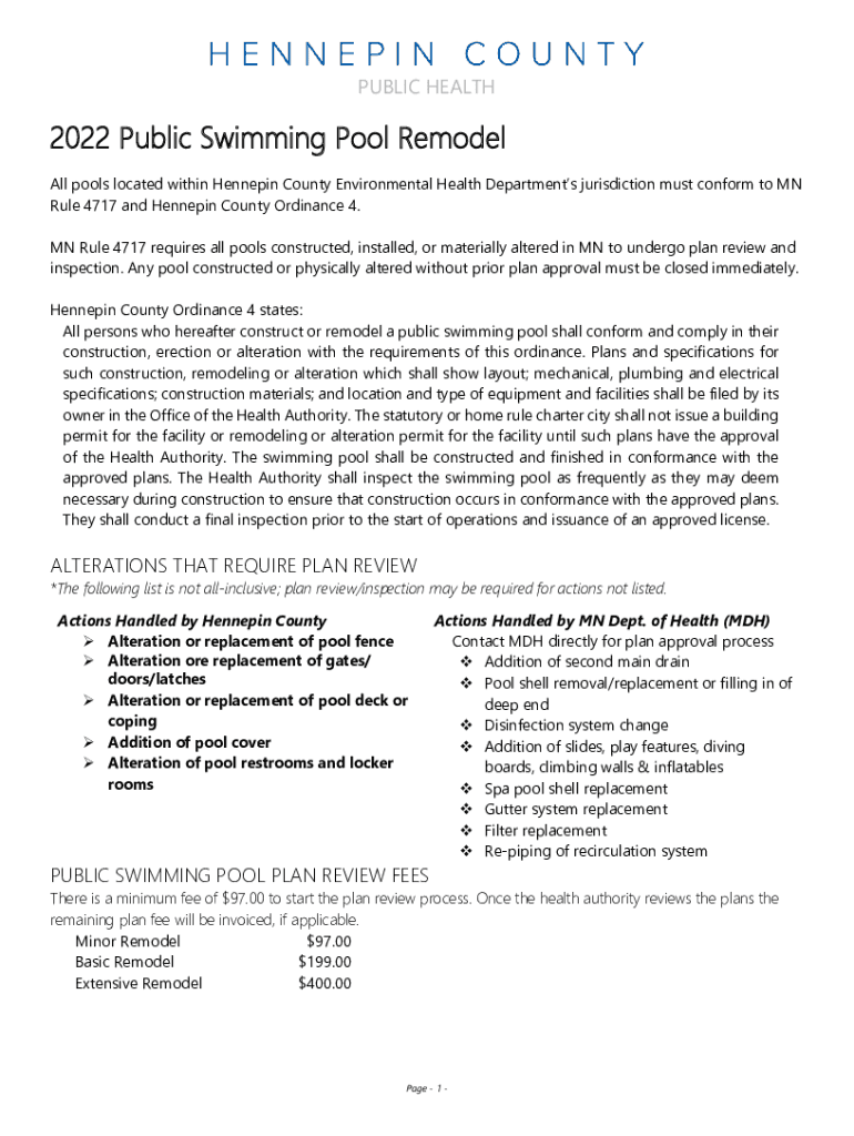 Fillable Online Plan Review and Inspections of Public Swimming Pools Fax Email Print - pdfFiller
