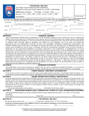Fillable Online Forms and Handouts - San Diego Youth Football & Cheer ...