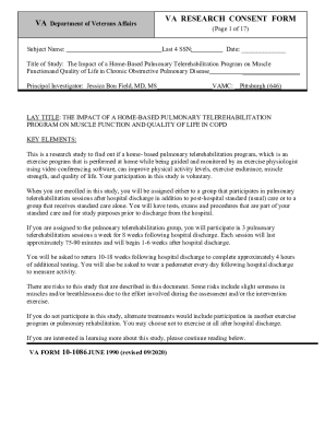 Fillable Online RESEARCH CONSENT FORM - Veterans Affairs Fax Email ...