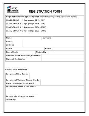 Fillable Online Club Registration: Fillable, Printable & Blank PDF Form ...